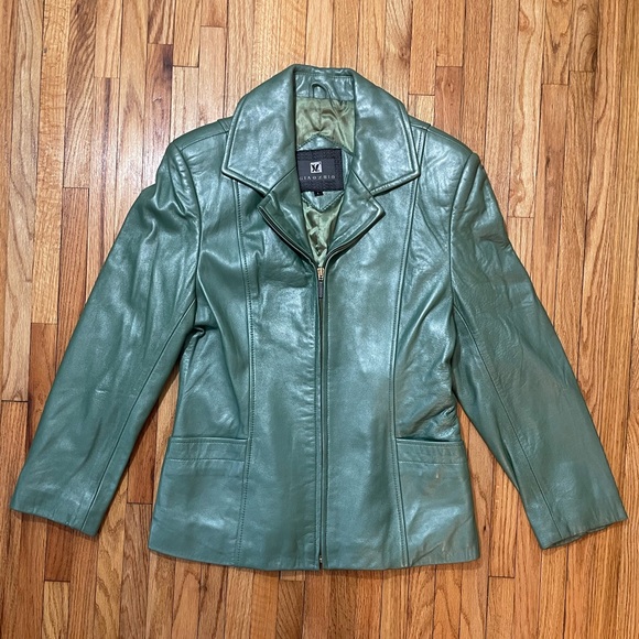 Vintage | Jackets & Coats | Green Italian Leather Jacket | Poshmark